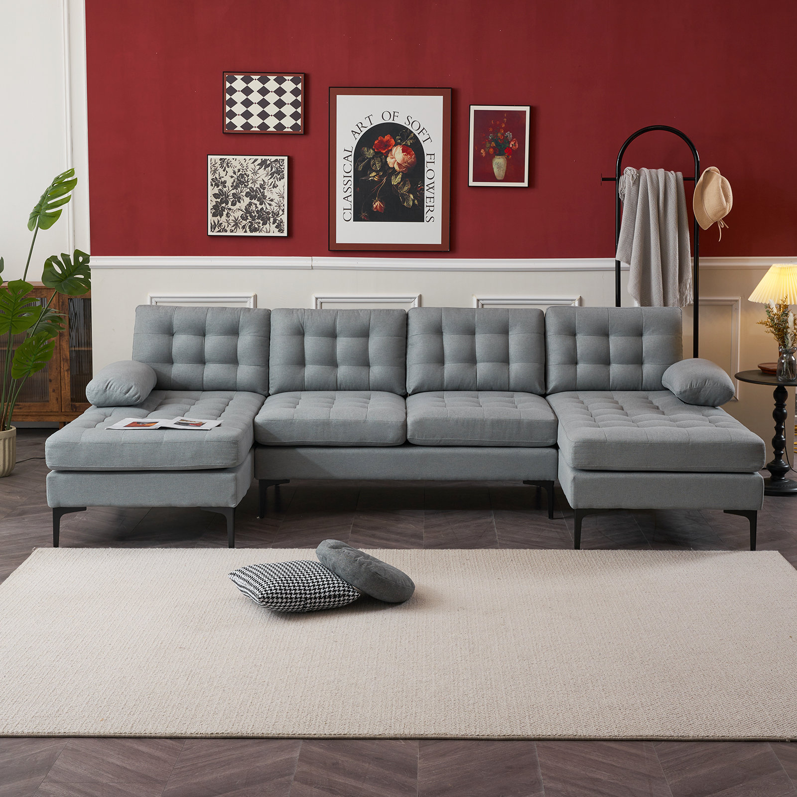 Silber 110.2 Linen Pillow Top Arm Sofa Willa Arlo Interiors Leg Color Black Body Fabric Gray Cotton Blend Linen Blend